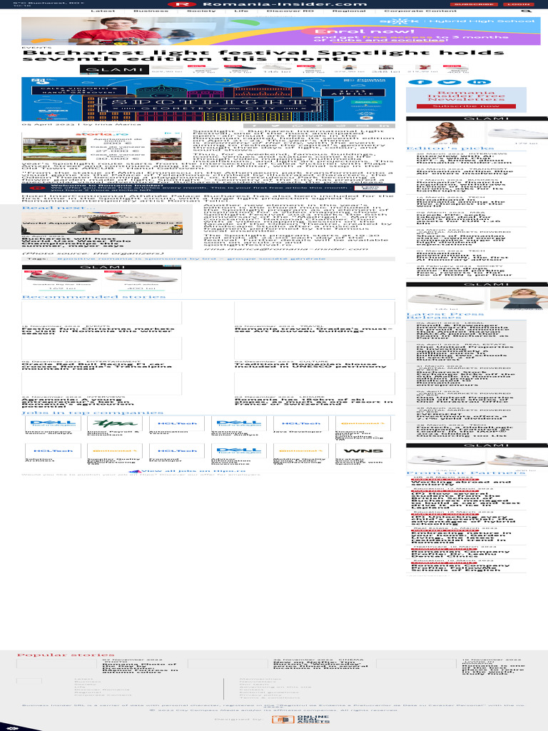 Bucharest Light Festival Spotlight Holds Seventh | PDF