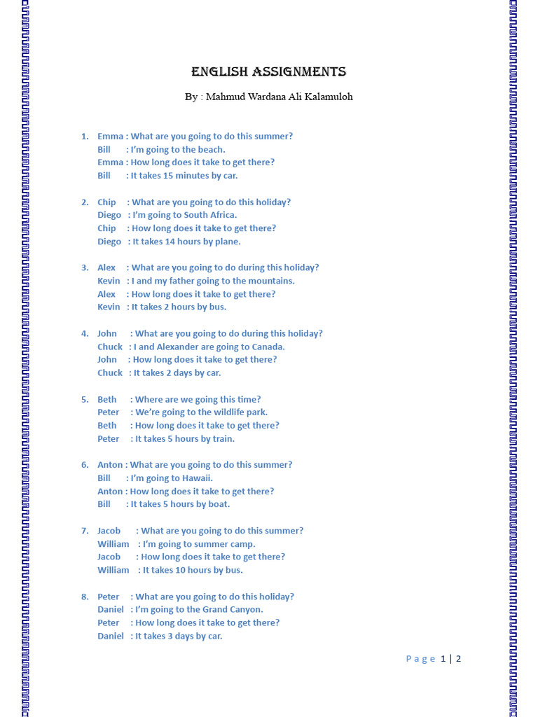 ENGLISH ASSIGNMENTS | PDF