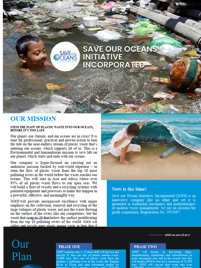 PITCH DECK Save our Oceans Initiative | PDF | Mergers And Acquisitions ...