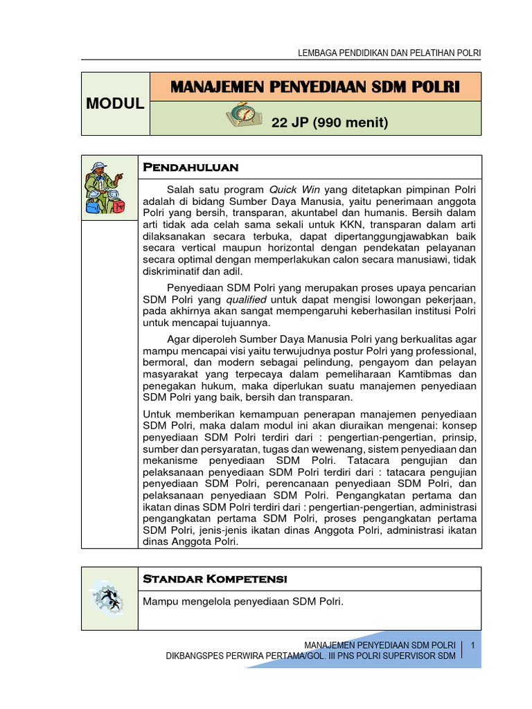 Manajemen Penyediaan SDM Polri | PDF