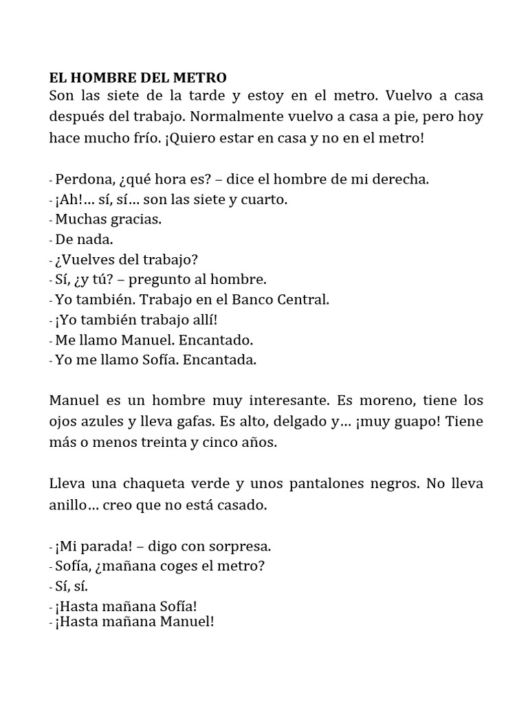 A1 - El Hombre Del Metro | PDF
