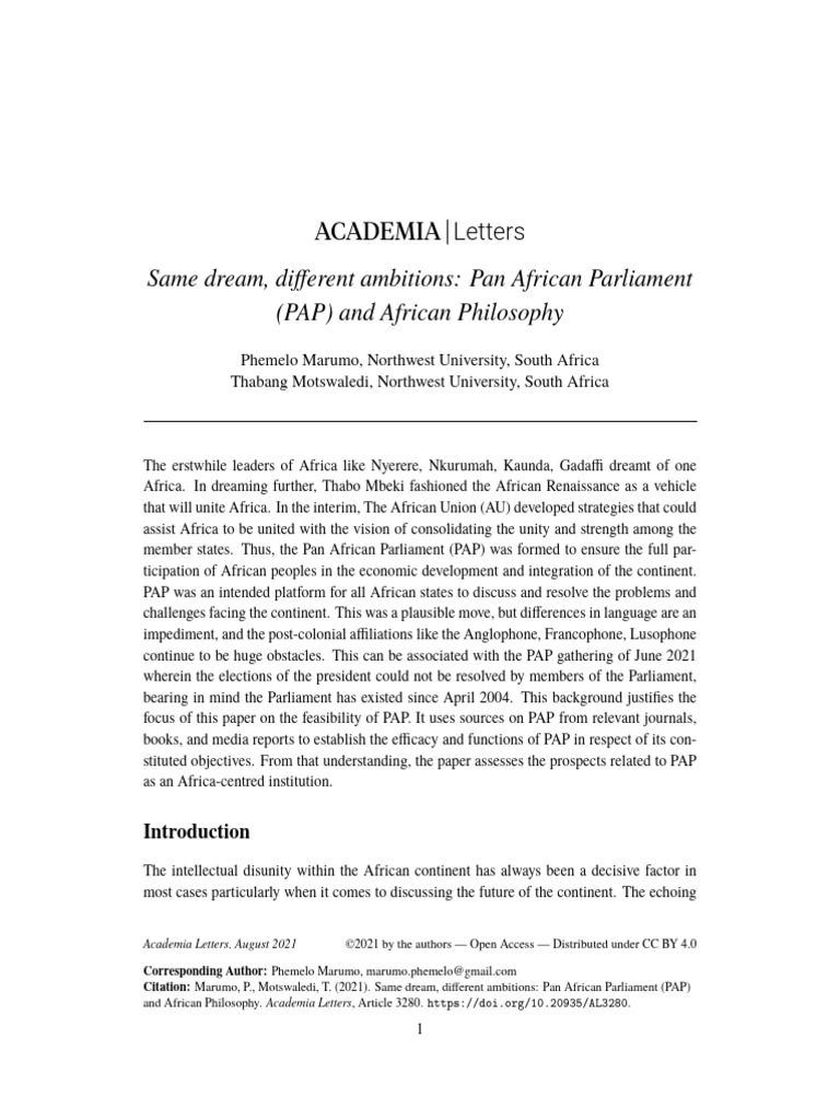 Same Dream Different Ambitions - Pan-Africanism | PDF | World Systems ...