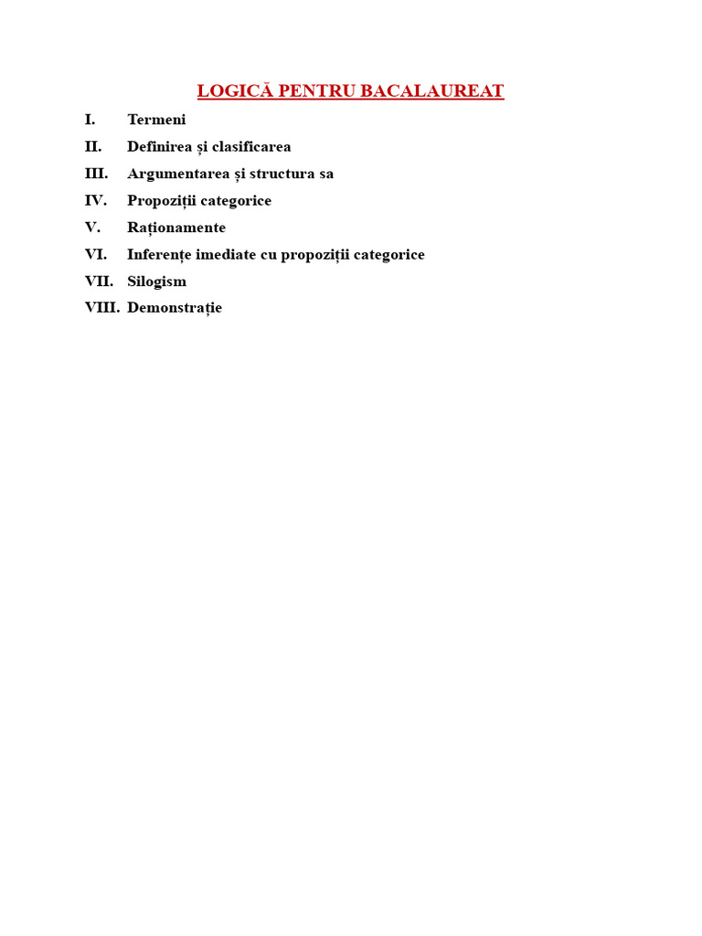 Logica Bac - Tot Ce Trebuie Sa Stii (Sinteze) | PDF
