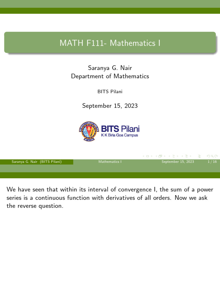 Lec 13-Power Series | PDF | Power Series | Function (Mathematics)