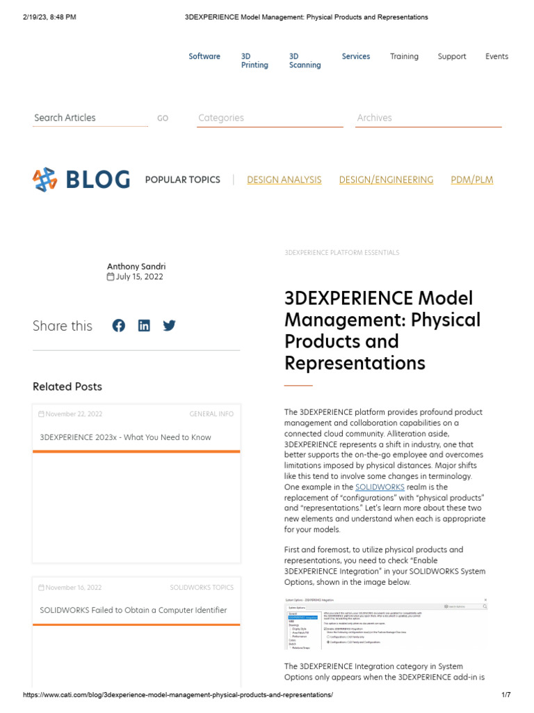 3DEXPERIENCE Model Management - Physical Products and Representations | PDF