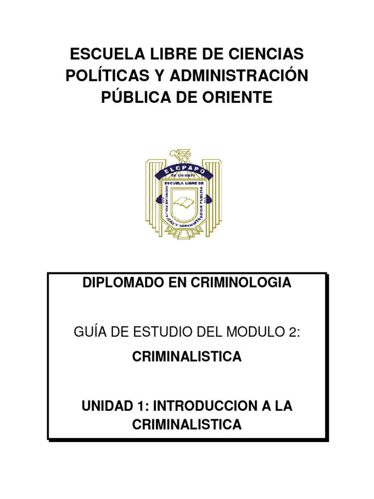 Guia 1 Criminalistica | PDF