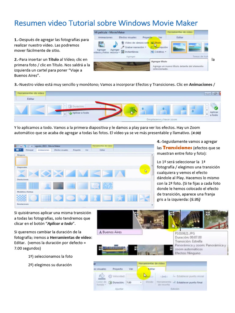 Resumen Vídeo Tutorial Sobre Movie Maker | PDF