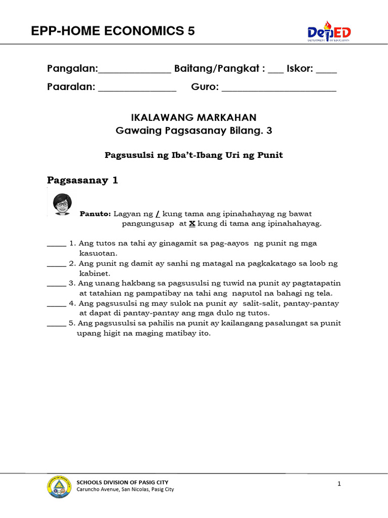 Epp 5 - He 5 - Q2 - DW3 | PDF