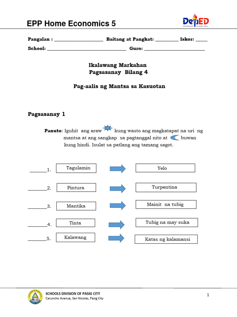 Epp 5 - He 5 - Q2 - DW4 | PDF