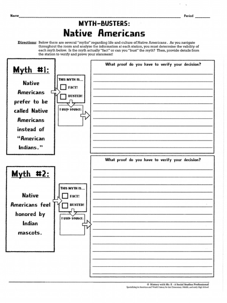 Myth Busters - Native Americans | PDF