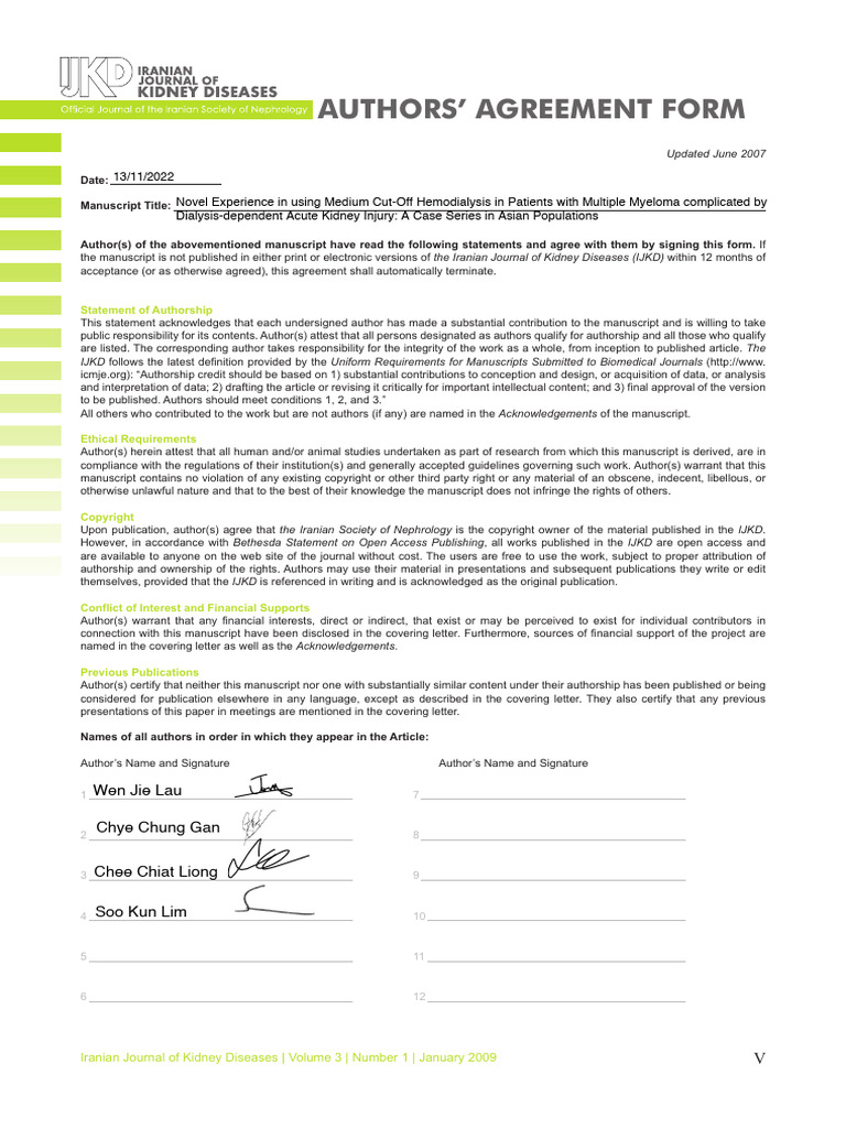 Authors' Agreement Form | PDF | Public Sphere