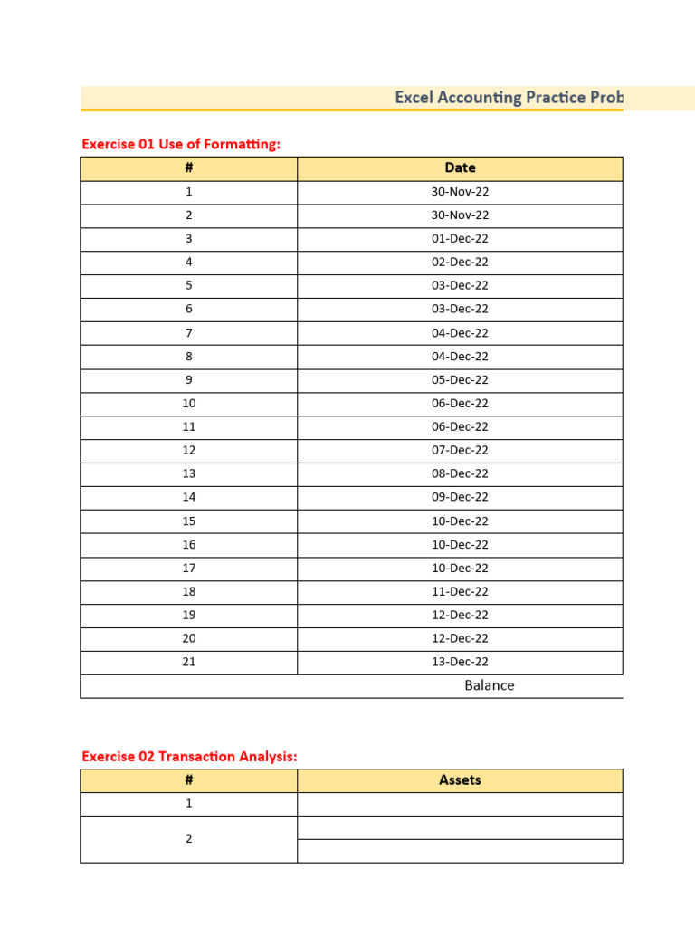 Accounting Practice Problems | PDF