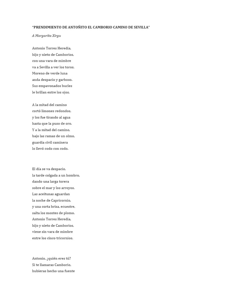 Prendimiento de Antoñito El Camborio Camino de Sevilla | PDF | Federico ...