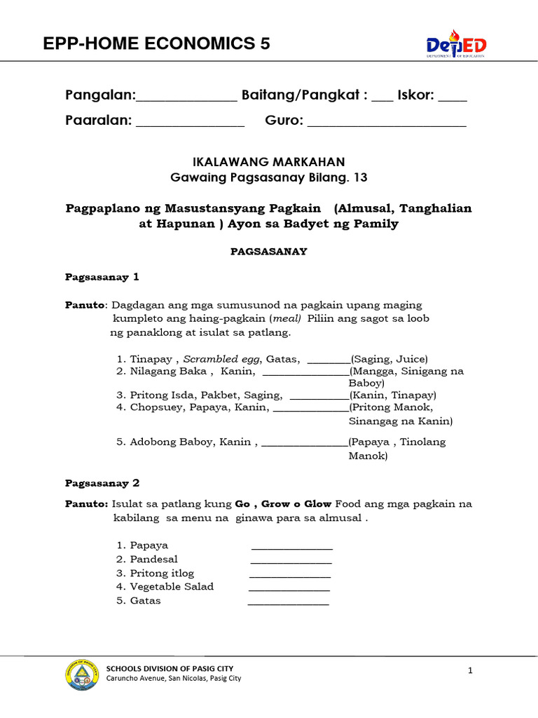 Epp 5 He 5 Q2 Dw13 Pdf