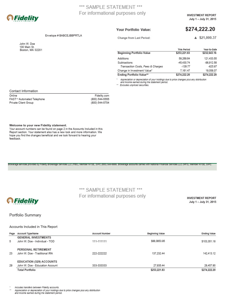 Fidelity Bank - Statement Template 15 | PDF | Bonds (Finance) | Yield ...