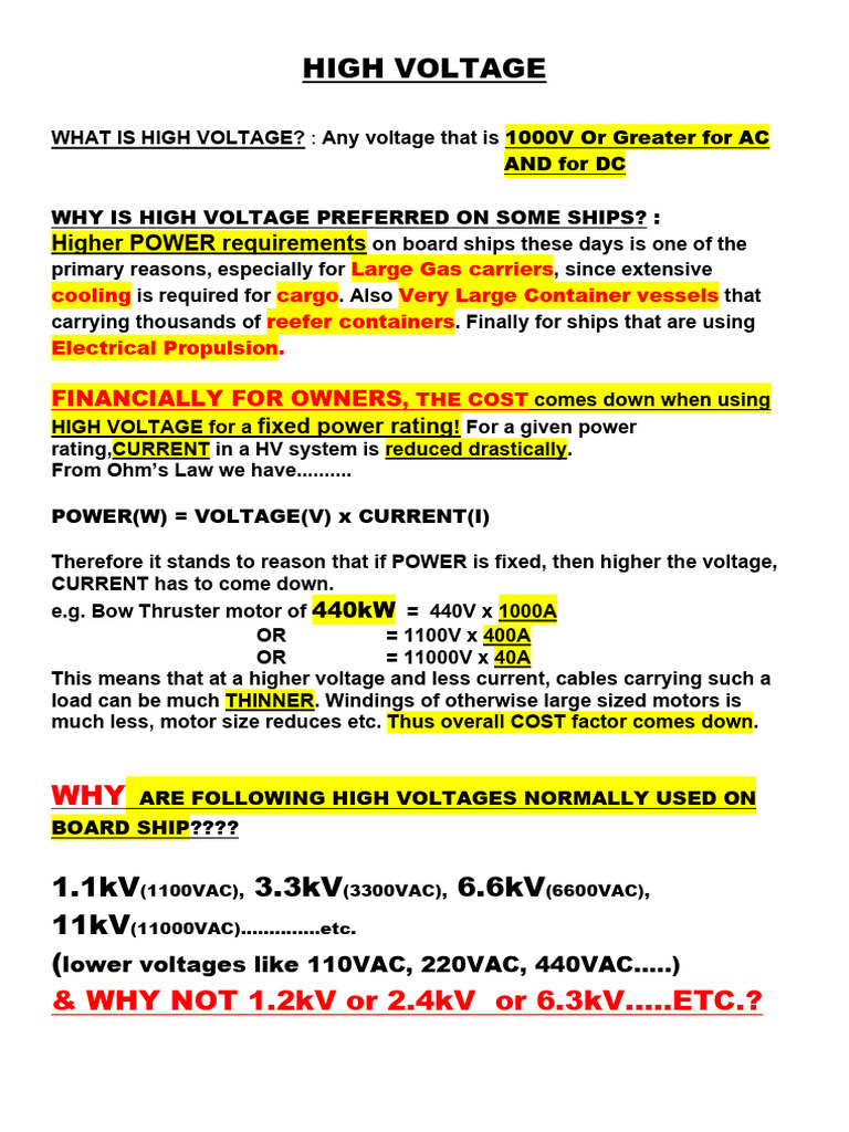Short Notes | PDF | Electric Arc | High Voltage