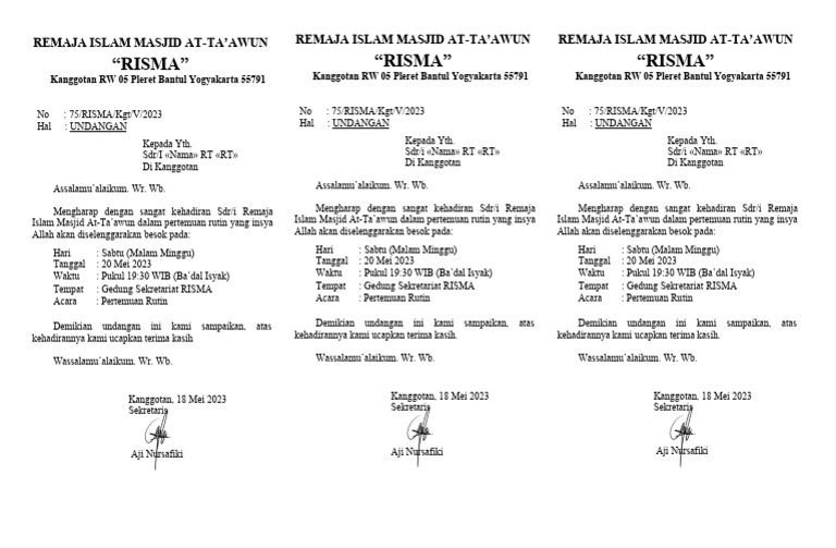 Undangan Risma | PDF