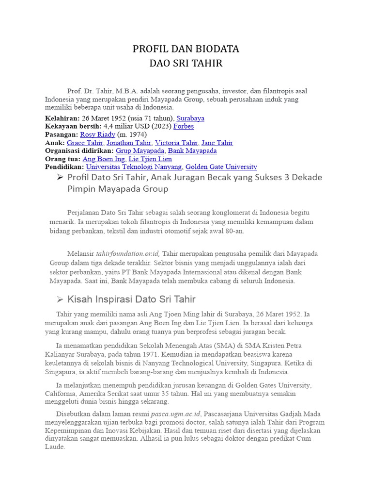 Profil Dan Biodata Pdf