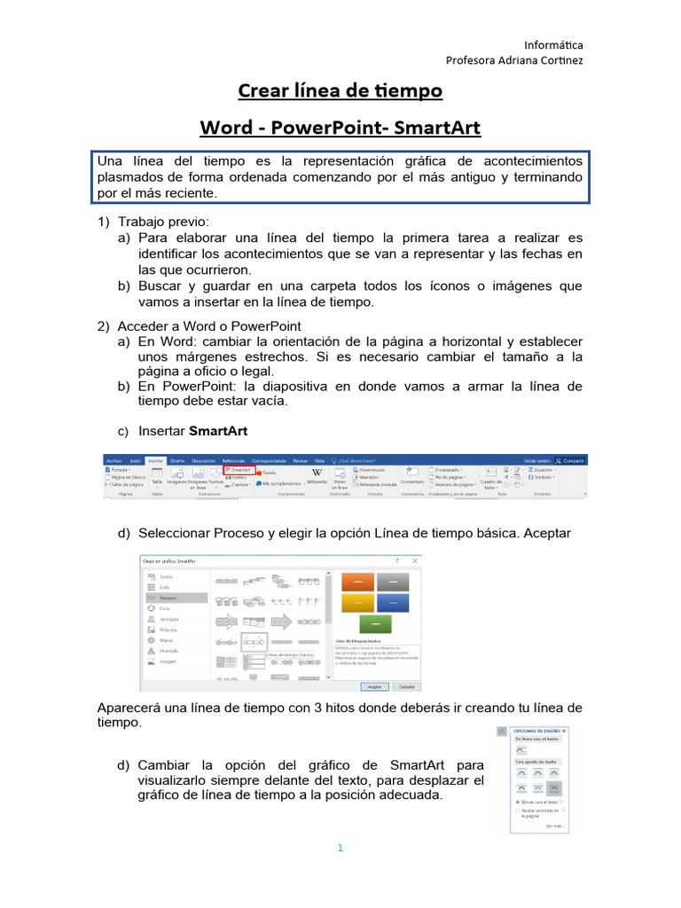 Tutorial Linea de Tiempo Con SmartArt | PDF | Microsoft PowerPoint | Informática