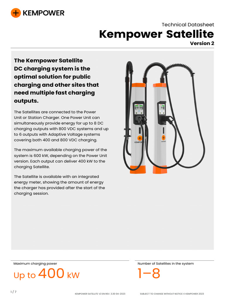 Kempower Satellite Version 2 Datasheet Rev.3.30 04-2023 en | PDF | Electricity | Electrical ...