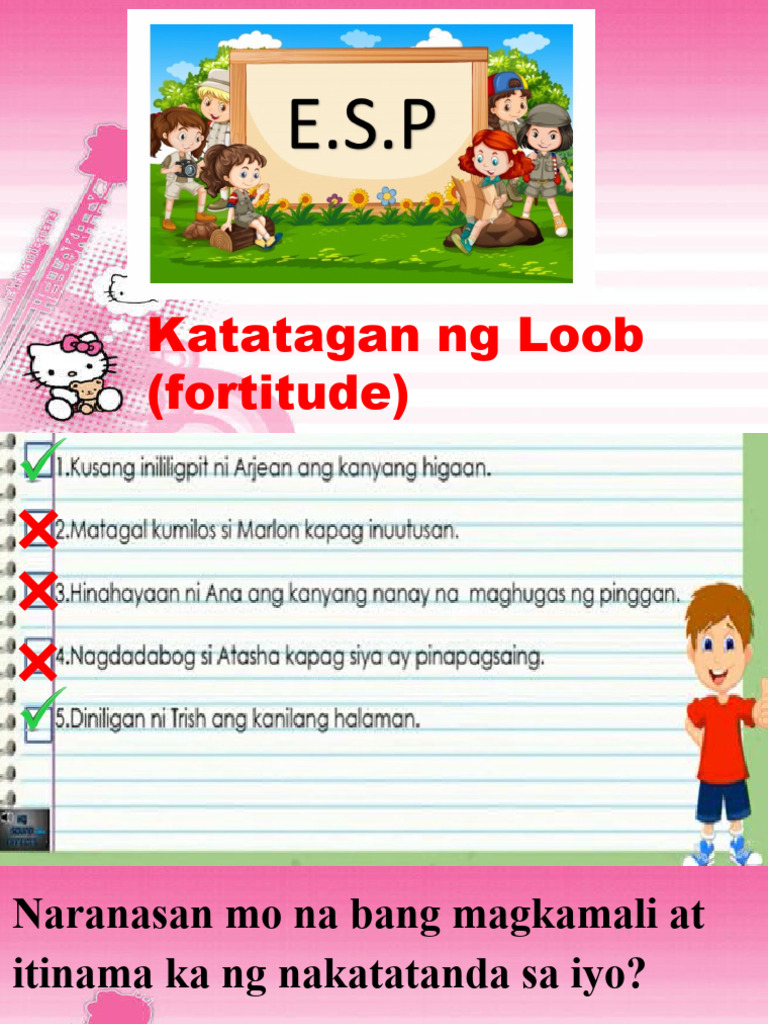 Katatagan NG Loob Esp Grade 3 | PDF