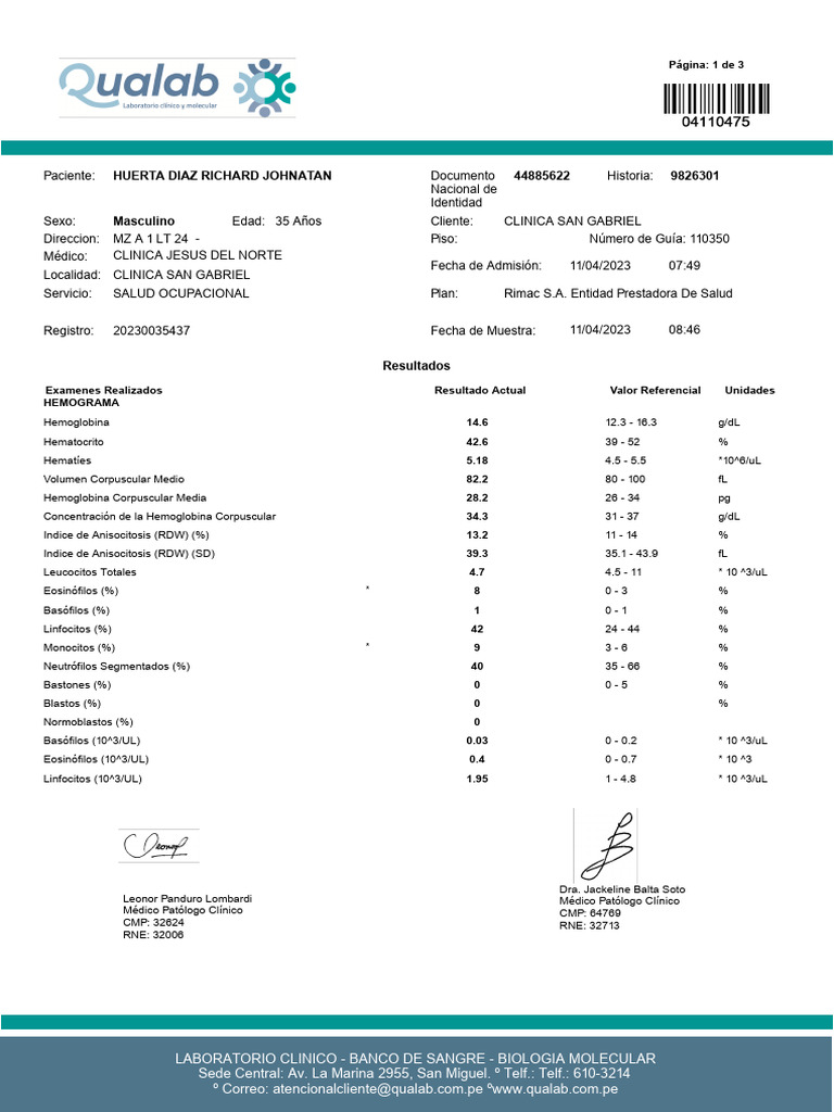 Resultados Laboratorio | PDF