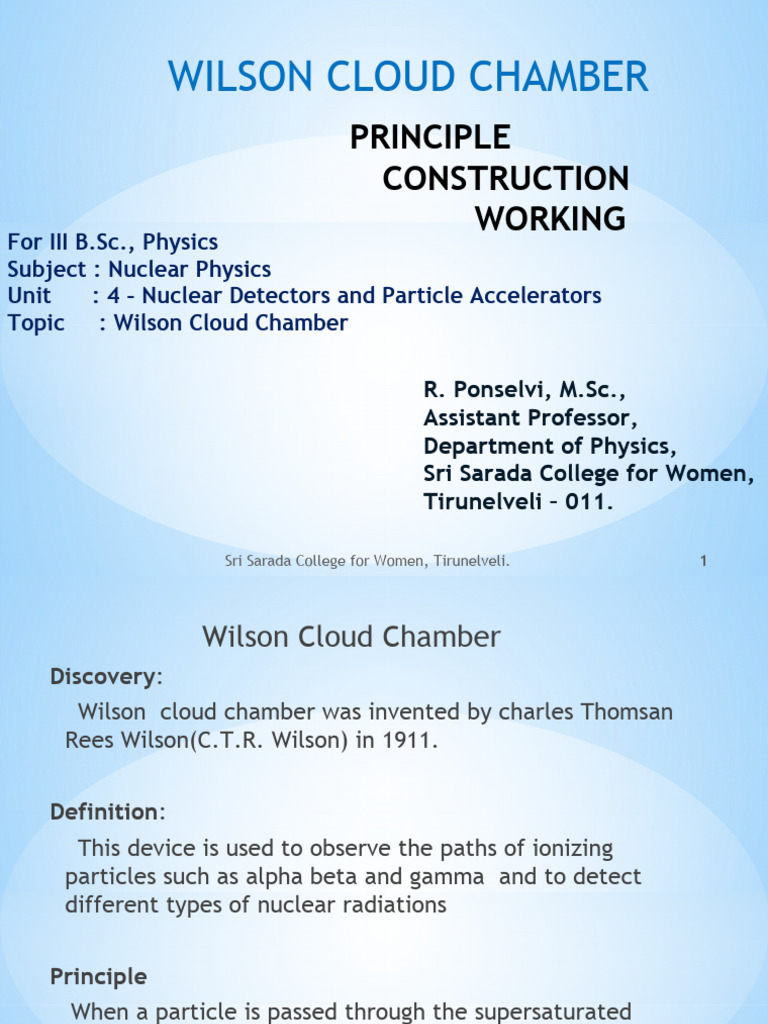Wilson Cloud Chamber | PDF