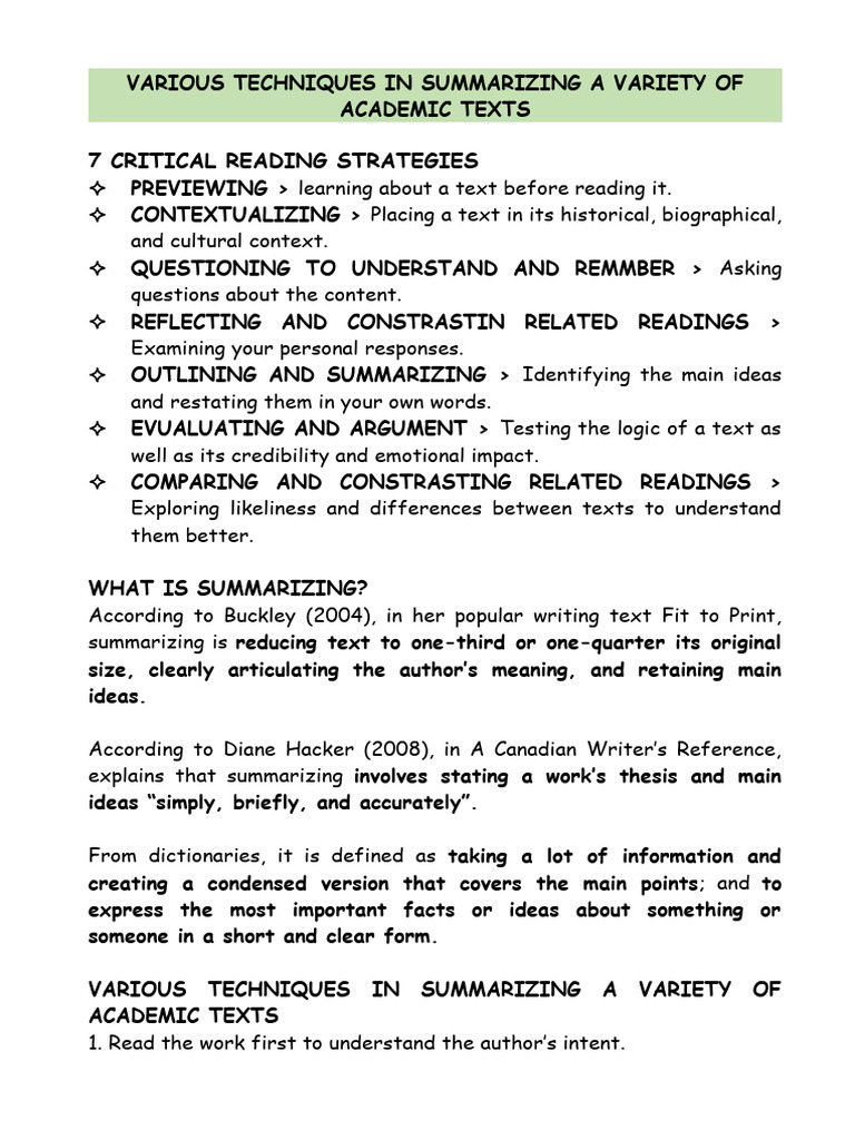 EAPP Notes Various Techniques | PDF | Human Communication | Cognitive ...