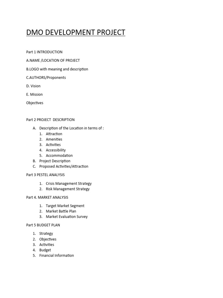 Dmo Development Project Pdf