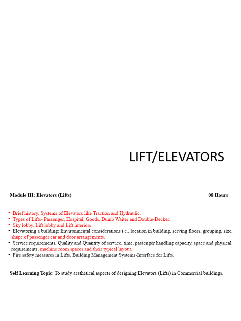 Lifts and Elevators 1 | PDF | Elevator | Door