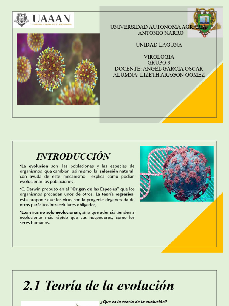 Teorías Virología | PDF | Evolución | Virus
