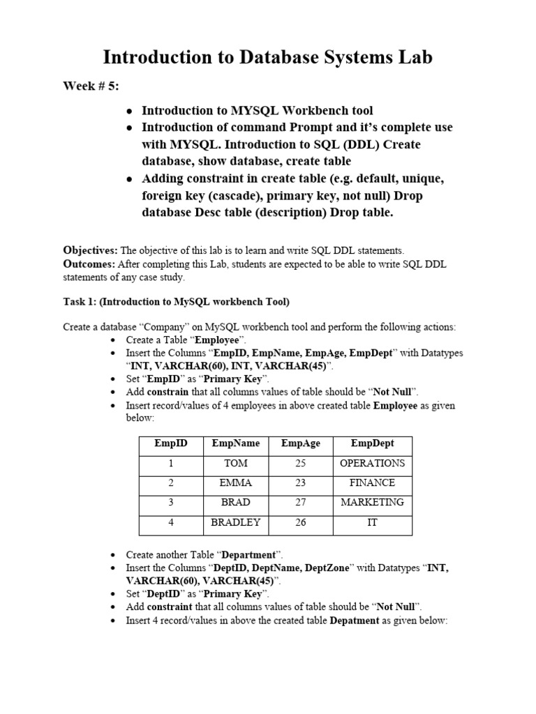DB LAB Week 5 | PDF | Table (Database) | Data Management Software DB LAB Week 5 | PDF | Table (Database) | Data Management Software