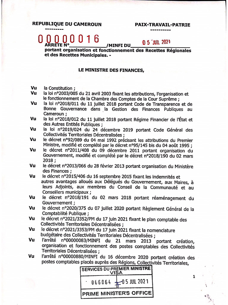 Fonctionnement Des Recette Régionales Et Recettes Municipales Version ...