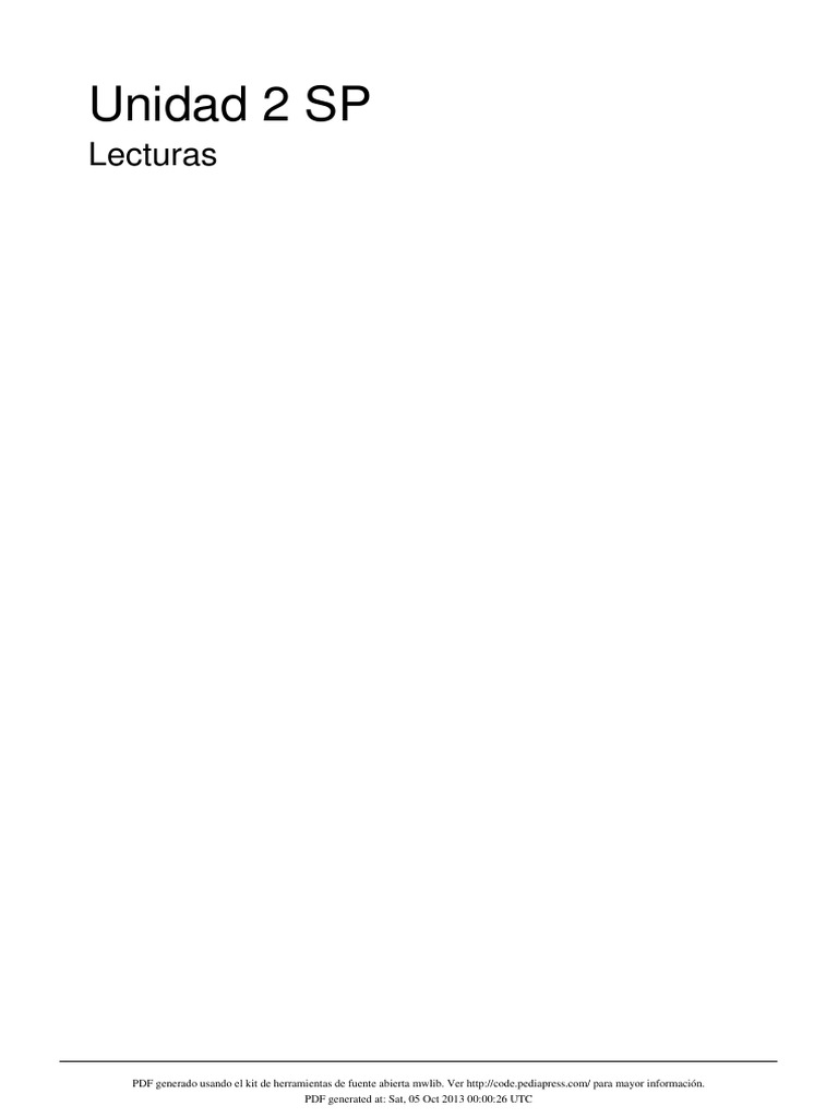 Unidad 2 Lecturas SP | PDF