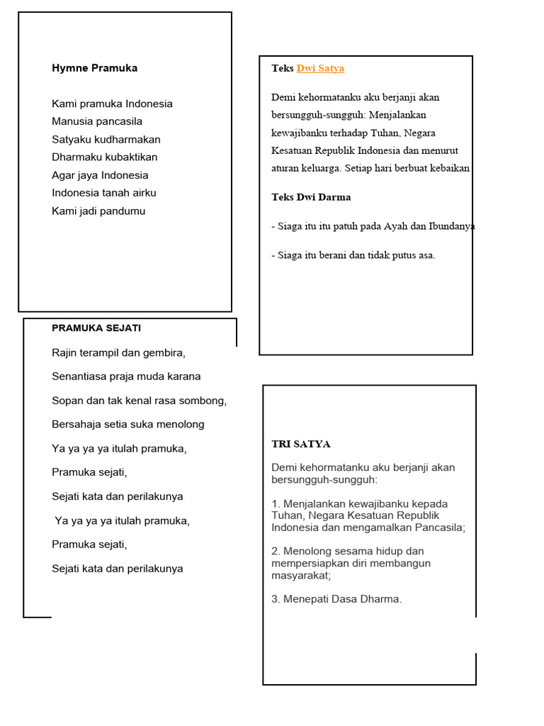 Hymne dan Tri Satya Pramuka | PDF