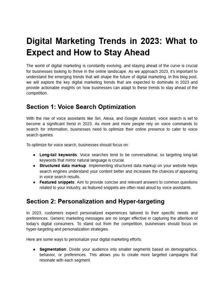 Digital Marketing Trends in 2023 | PDF | Digital Marketing | Augmented ... Digital Marketing Trends in 2023 | PDF | Digital Marketing | Augmented ...