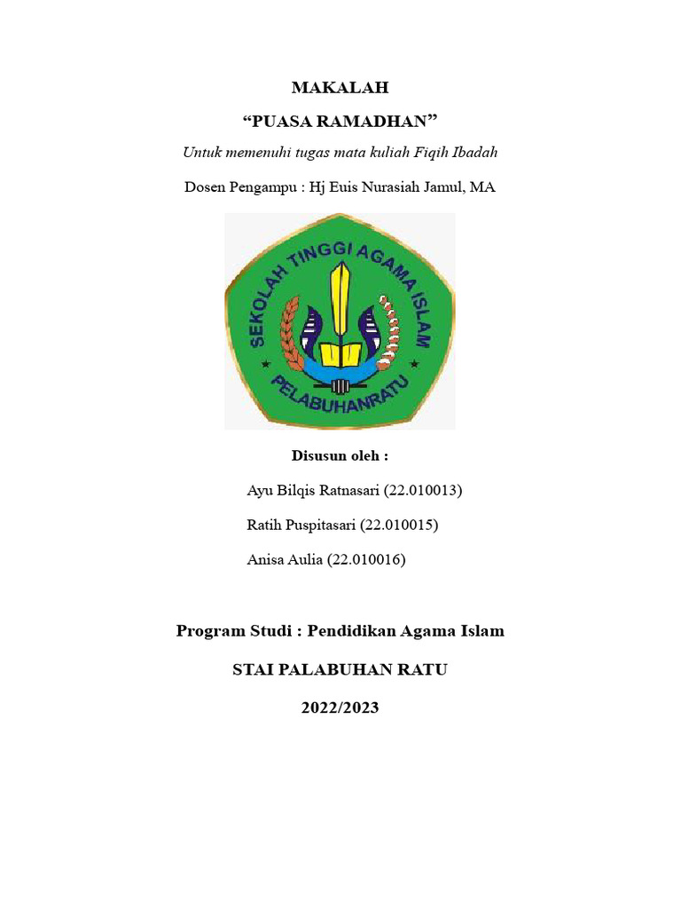 Makalah Puasa Ramadhan | PDF