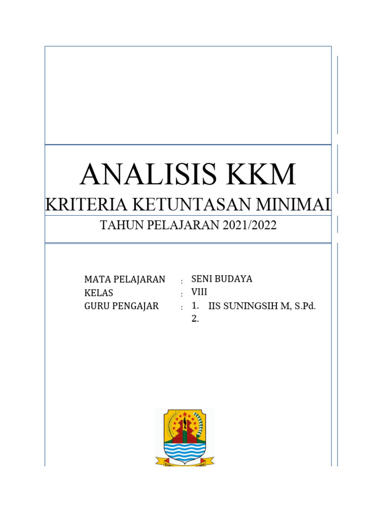 Analisis KKM 2022-2023 Seni Budaya Kelas Viii by Iis | PDF