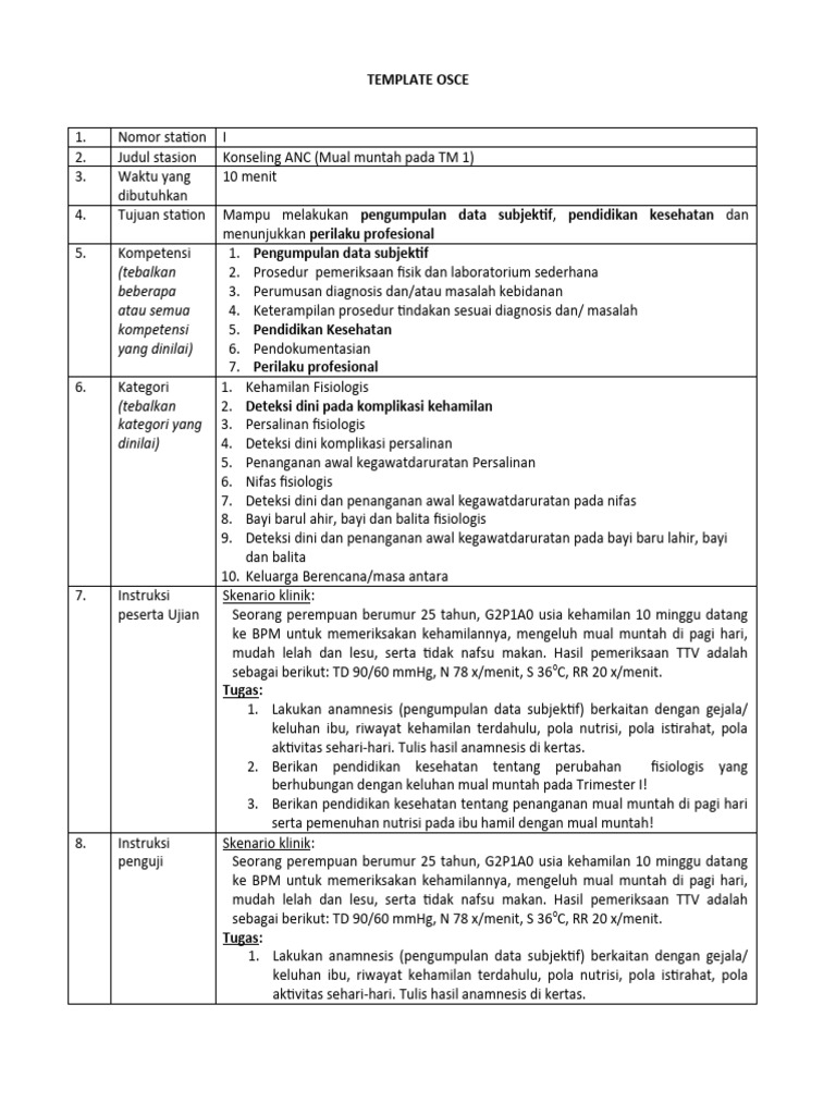 Stasi 1 Konseling ANC (Mual Muntah Pada TM 1) | PDF