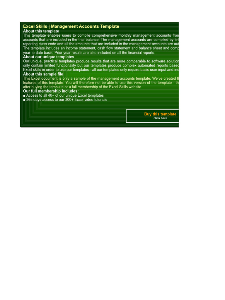 Monthly Management Accounts Template Free Excel Template | PDF