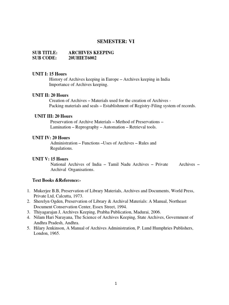 Archives Keeping: History & Methods | PDF | History