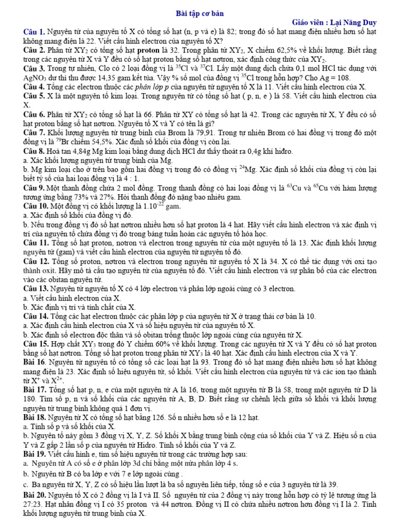 Bai Tap On Tap Chuong 1 | PDF