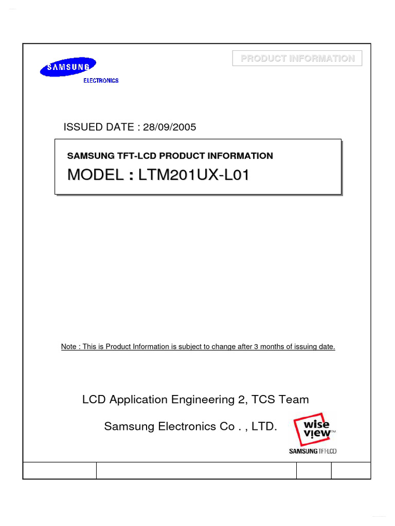 Ltm201ux l01 Samsung | PDF