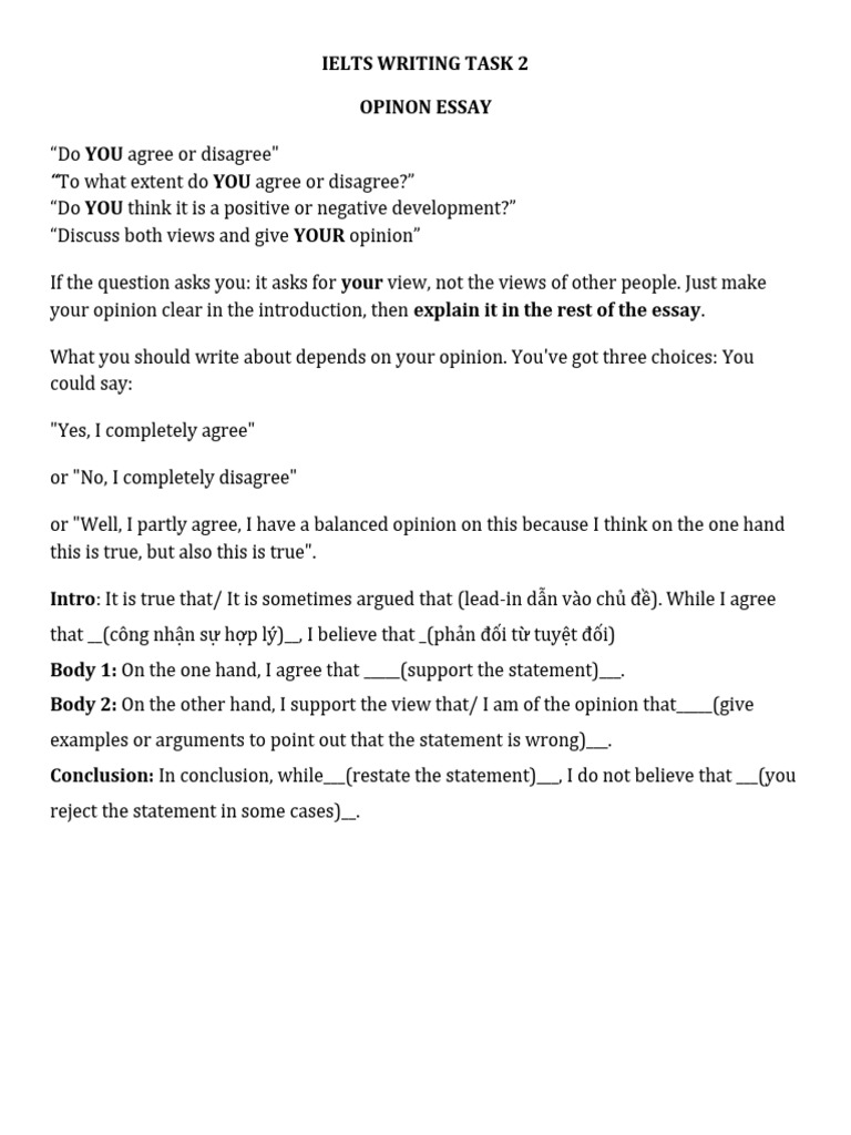 IELTS WRITING TASK 2 - Opinon Absolute | PDF | Essays
