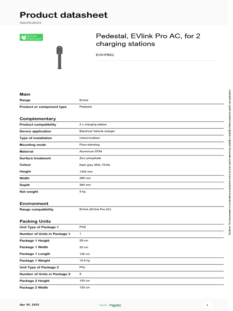 EVlink Pro AC - EVA1PBS2 | PDF