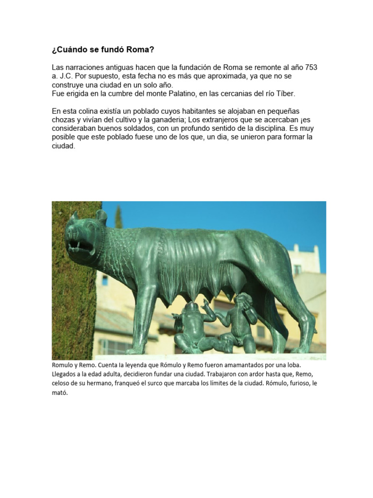 Cuándo Se Fundó Roma | PDF | Roma antigua | Romulus y Remus