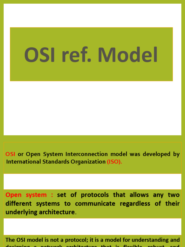 OSI Ref. Model | PDF | Osi Model | Computer Network