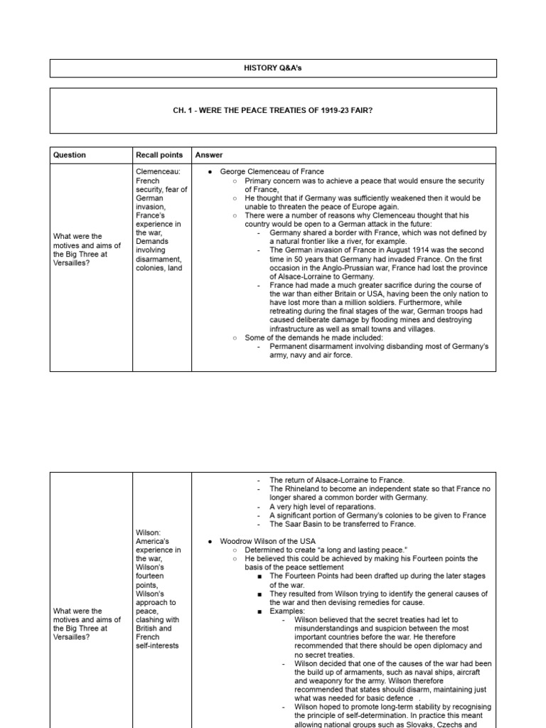 IGCSE History 0470 - Chapter 1 Revision Notes | PDF | Treaty Of ... IGCSE History 0470 - Chapter 1 Revision Notes | PDF | Treaty Of ...
