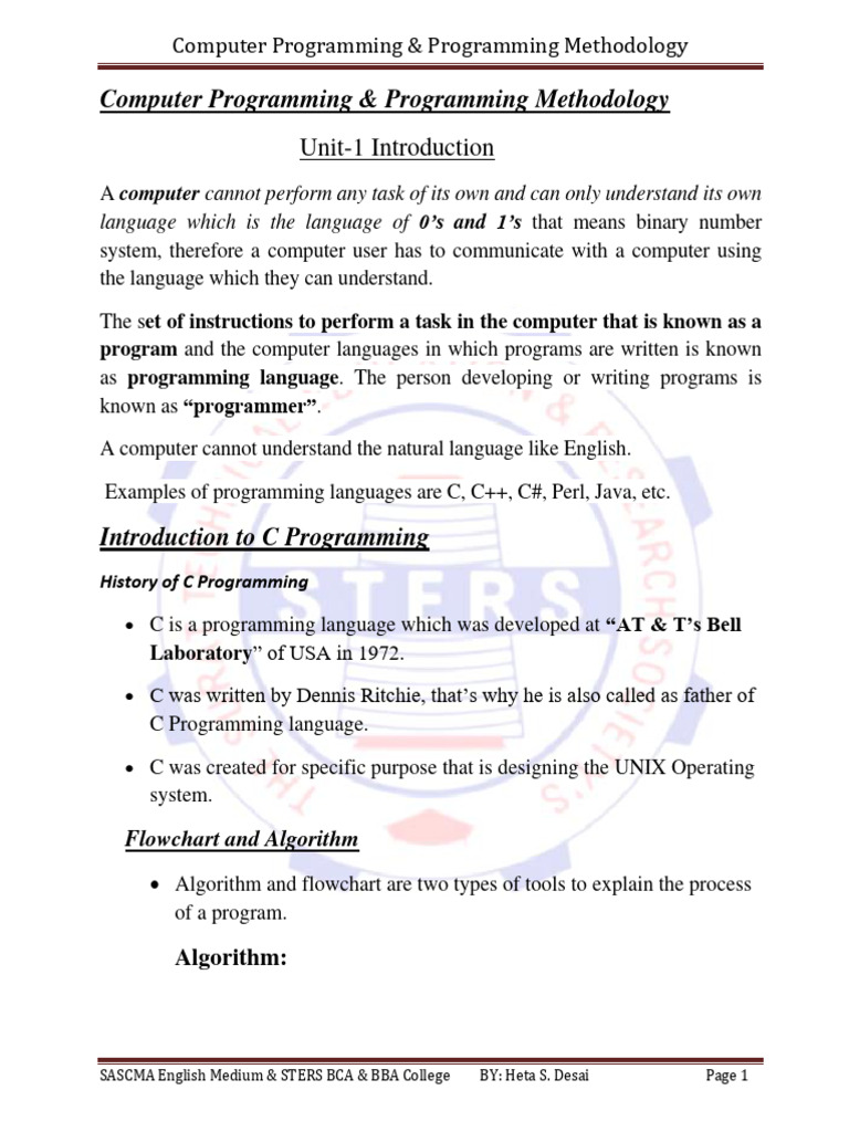 Cppm Unit 1 Introdunction Pdf Programming Computer Program 2870