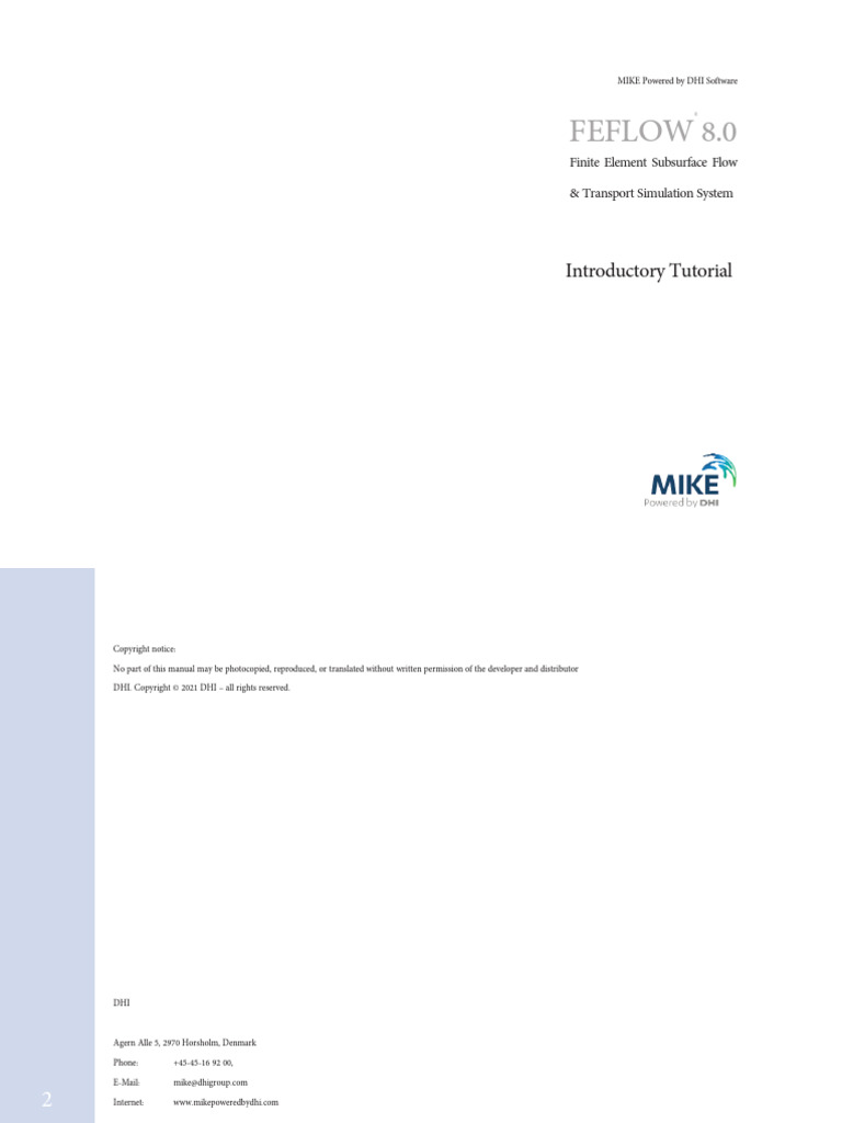 FEFLOW Introductory Tutorial | PDF